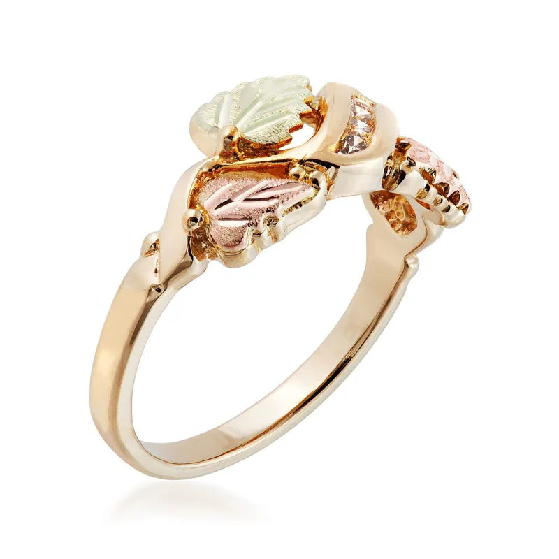 Four Diamond Black Hills Gold Ring – Fortune And Glory - Made in USA Gifts