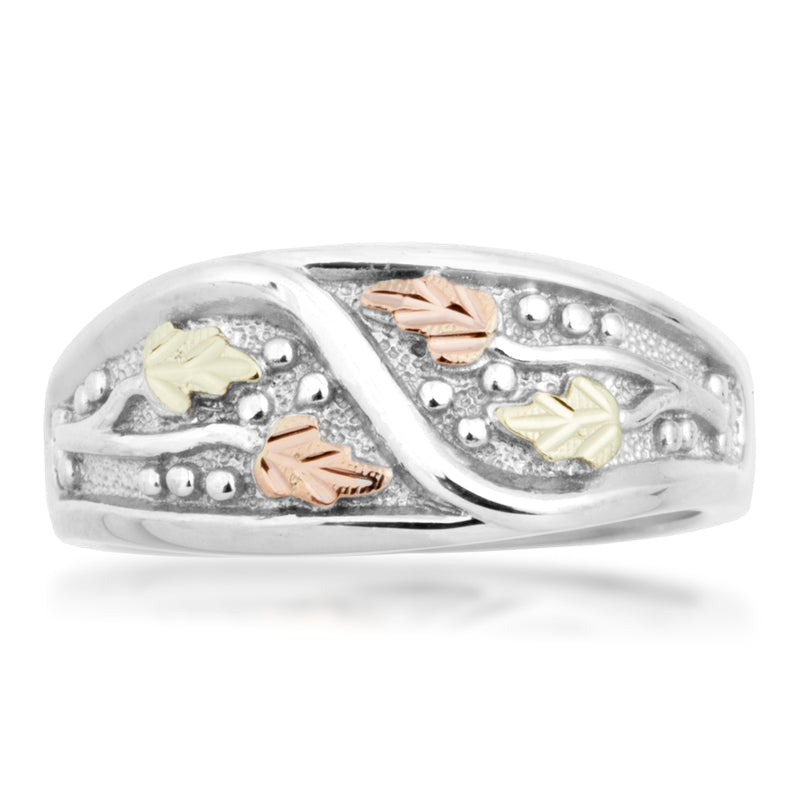Grapevine - Sterling Silver Black Hills Gold Mens Ring – Fortune And ...
