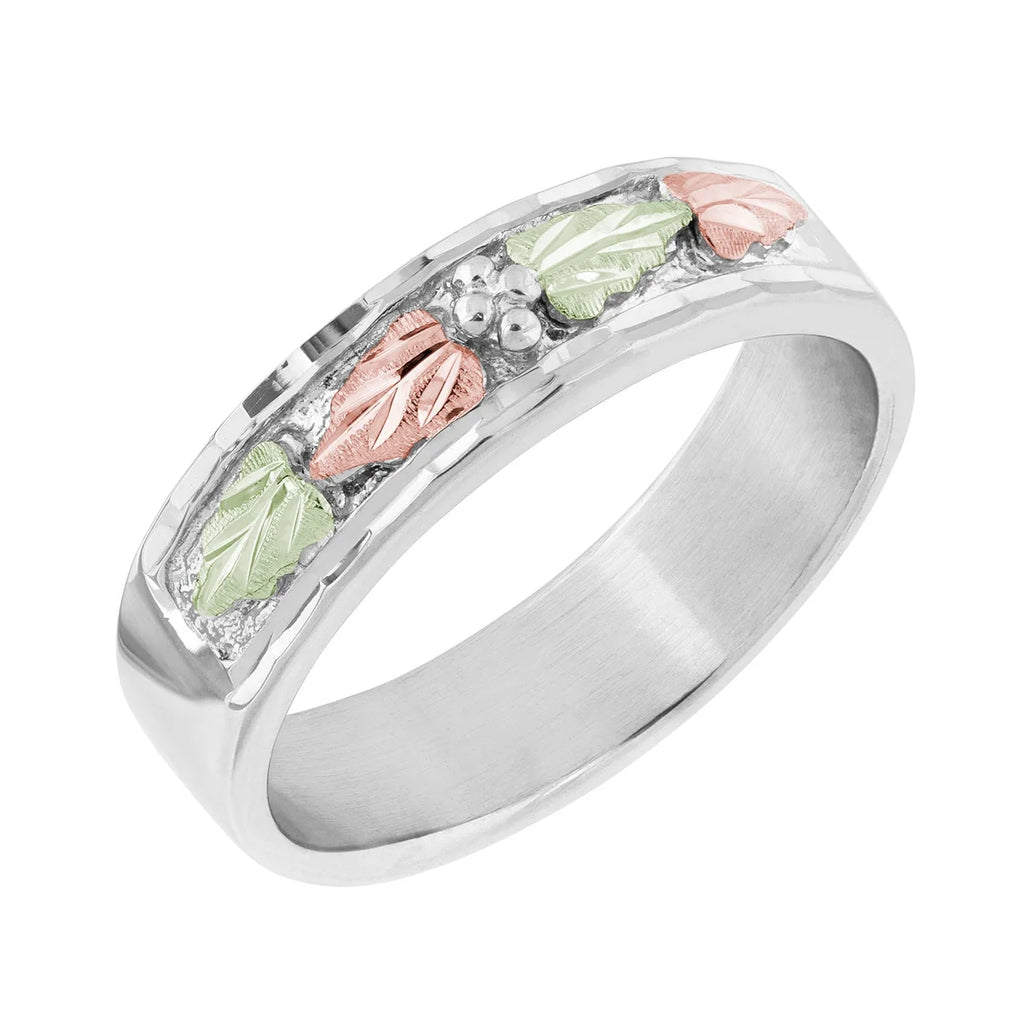 Inlaid Leaves - Sterling Silver Black Hills Gold Ring – Fortune And ...