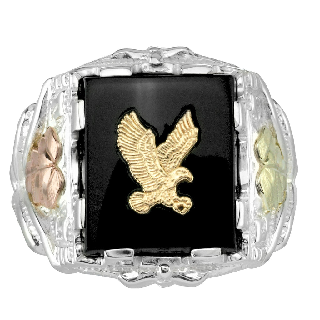 Gilded Eagle - Sterling Silver Black Hills Gold Mens Ring – Fortune And ...