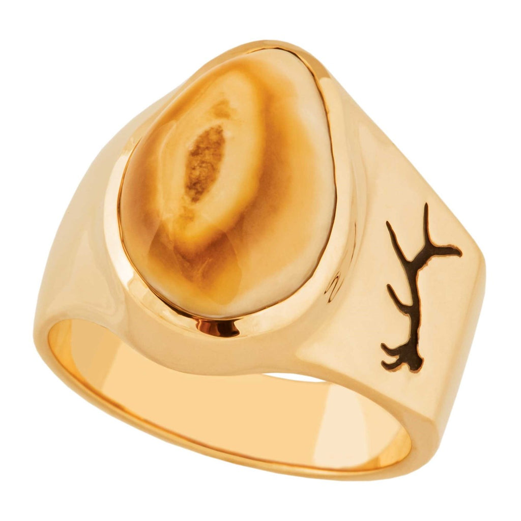 Laramie - Gold Elk Ivory Mens Ring – Fortune And Glory - Made in USA Gifts