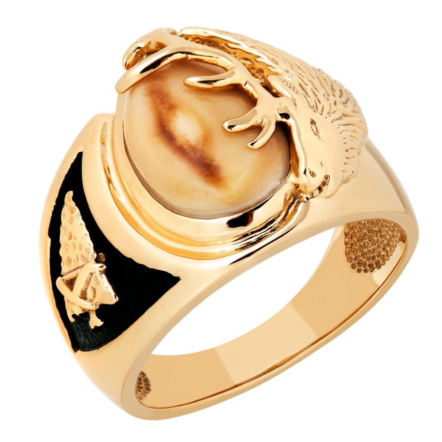 Arrowhead - Gold Elk Ivory Mens Ring – Fortune And Glory - Made in USA ...