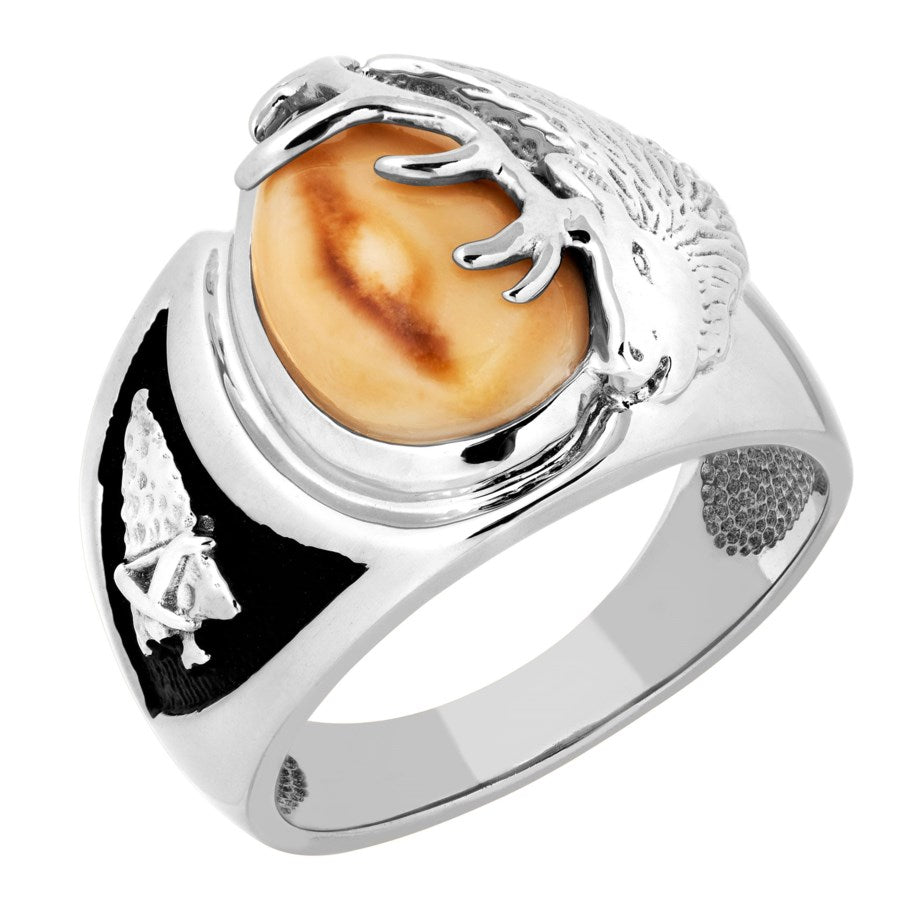 Arrowhead - Sterling Silver Elk Ivory Mens Ring – Fortune And Glory ...