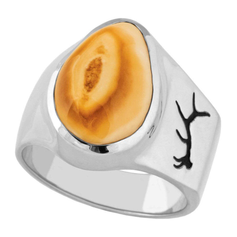 Laramie - Sterling Silver Elk Ivory Mens Ring – Fortune And Glory ...