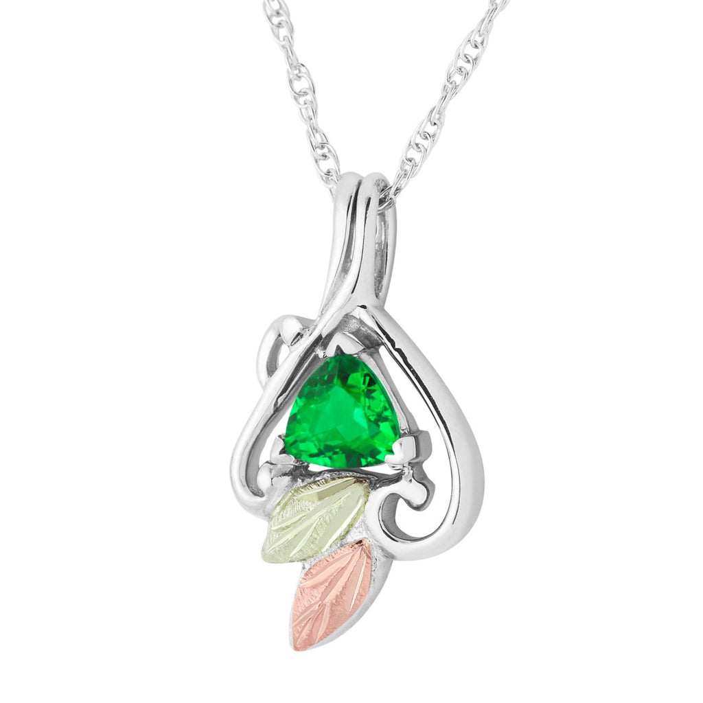 Illuminating Emerald - Sterling Silver Black Hills Gold Pendant ...